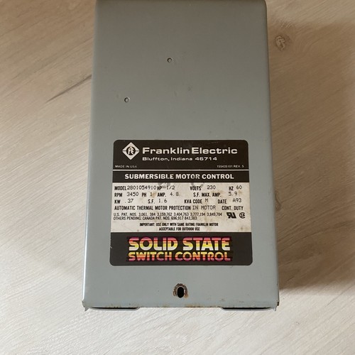 Franklin Electric Submersible Motor Control Solid State Switch 230V, 1/ ...