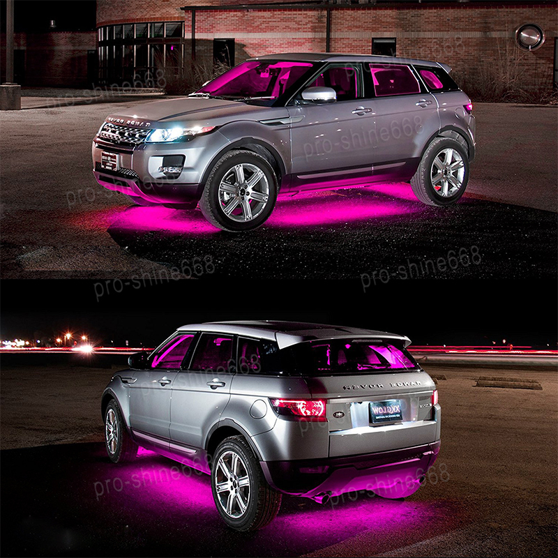 Universal Pink Purple Led Strip Under Car Glow Underbody System Neon