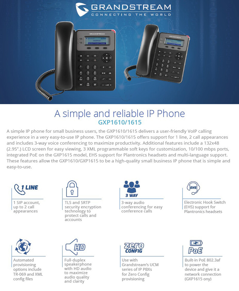 Grandstream GXP1610 / 1615 Small Business IP Phone | eBay