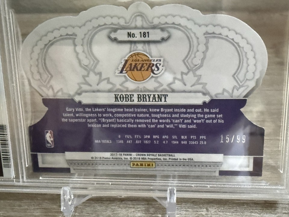 2017-18 Panini Crown Royale - Kobe Bryant Crystal /99 PSA 8 🔥 Lakers ...
