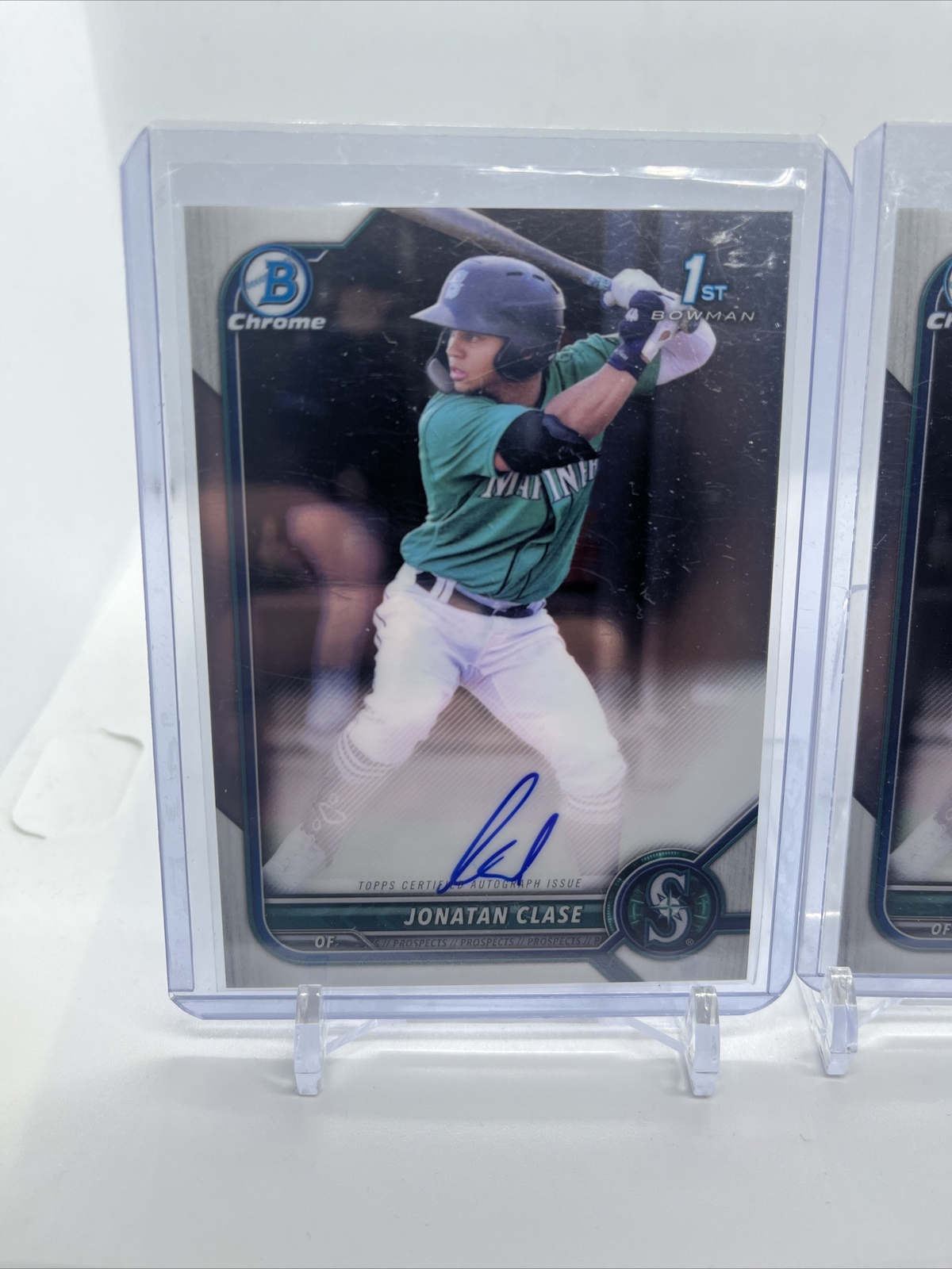 LOT OF 2 2022 Topps Bowman Chrome JONATHAN CLASE 1st Bowman On Card ...