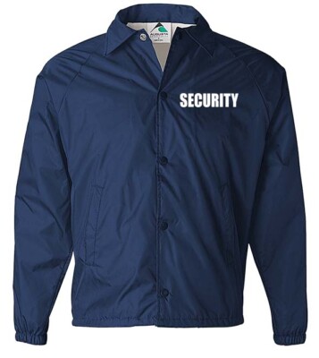 Security navy jacket, nylon, security guard jacket, windbreaker | eBay