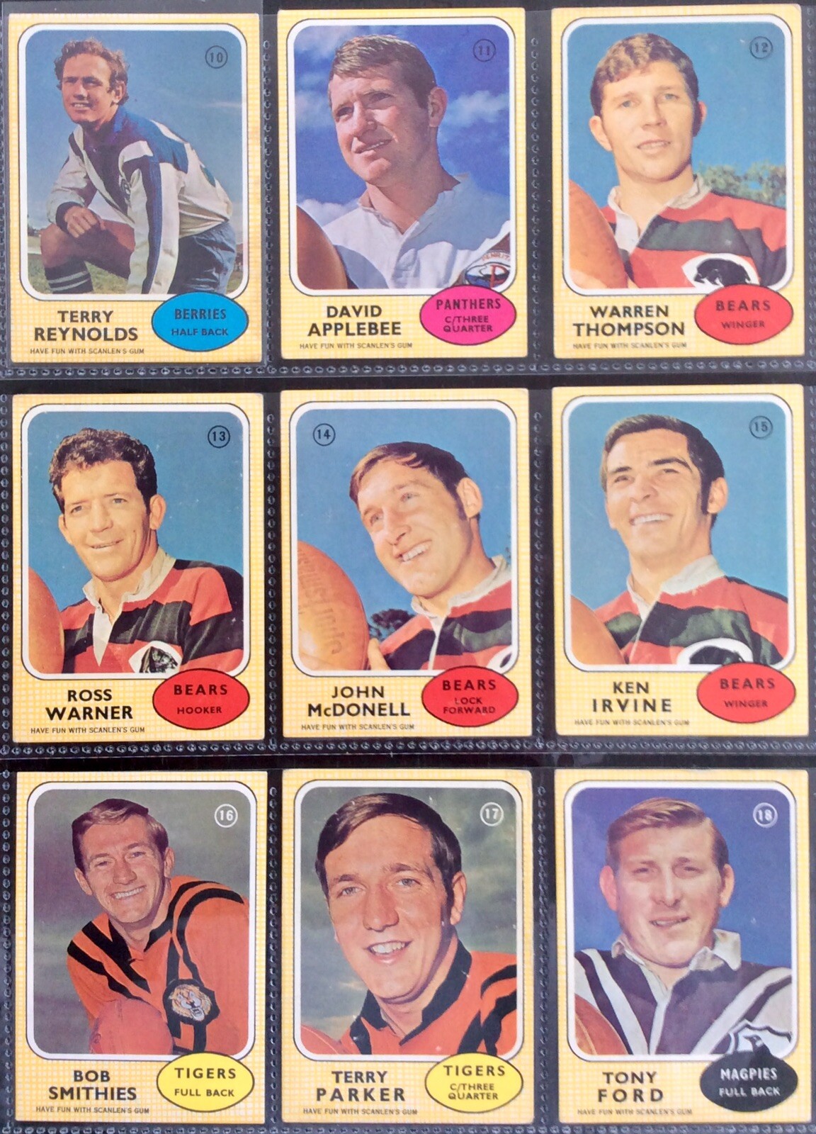 SCANLENS 1970 RUGBY LEAGUE CARD FULL SET 66/66 EX/NRMIMT NRL FOOTY CARD ...
