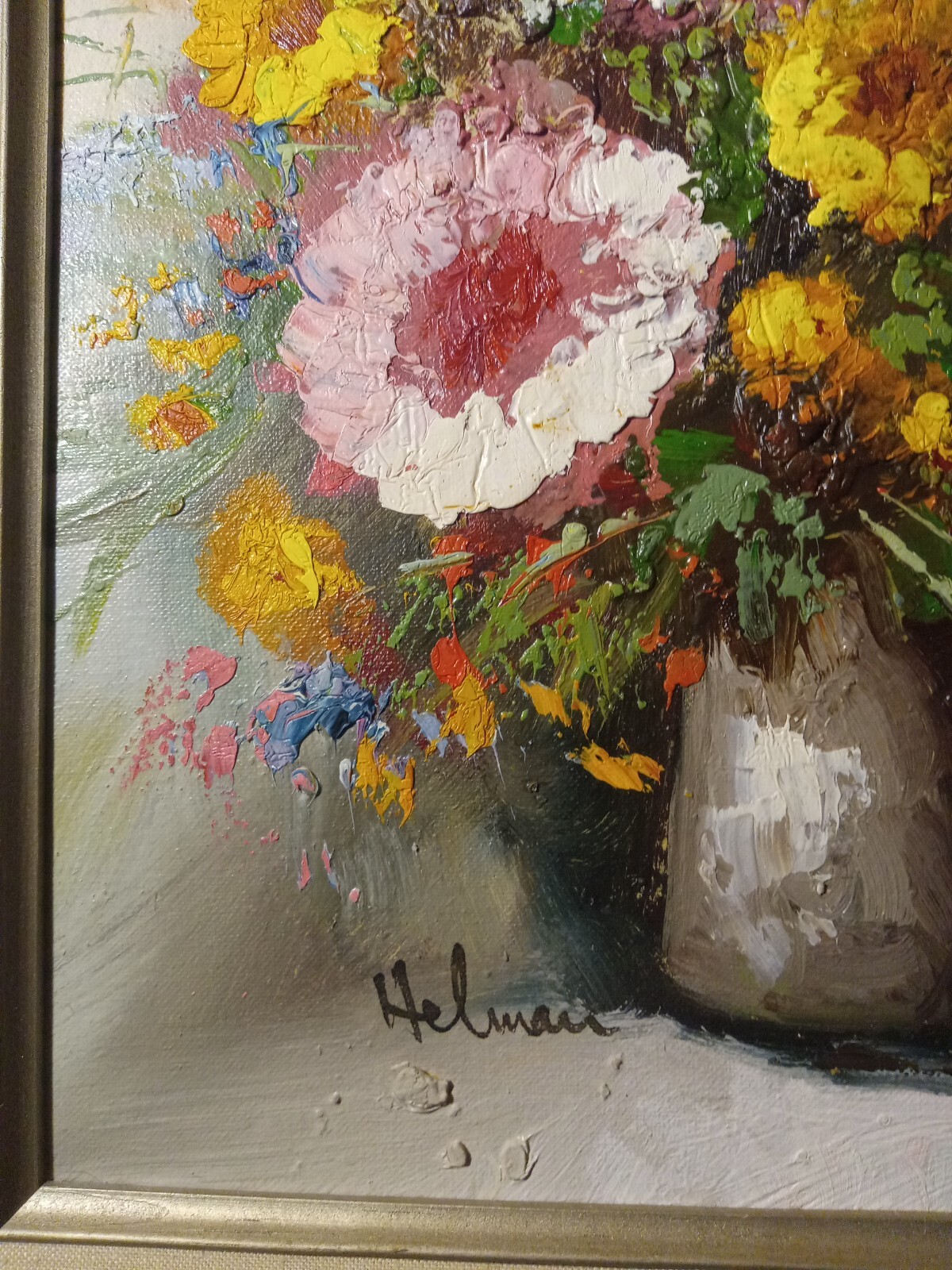 Vintage Original Maurice Helman Signed Impasto Oil On Canvas Still Life ...