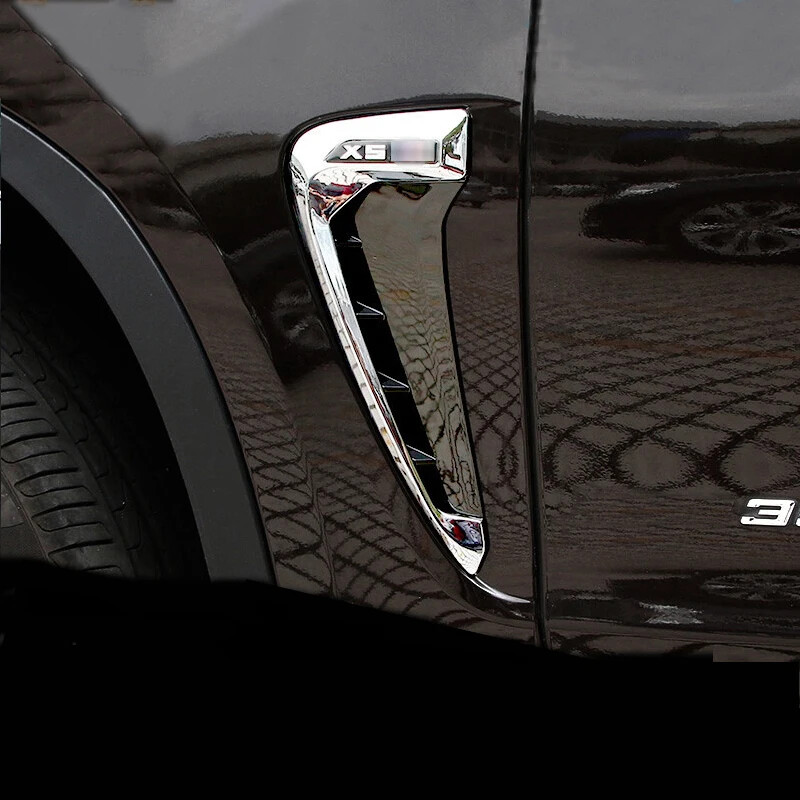 2014-2018 BMW X5 X5M F85 Silver Side Wing Fender Trims Air Flow Vents ...