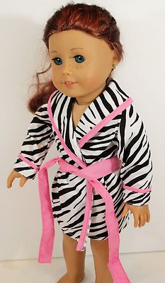 DOLL ROBE FITS 18" AMERICAN GIRL DOLL ZEBRA DESIGN ELEGANT CLOTHES ...
