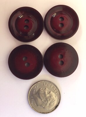 Lot 68 Unbranded Buttons Burgundy 2 Hole Size ¾ inch Grooved Light ...