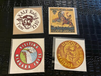 1950s VINTAGE ORIGINAL Travel Decal Lot of 4 (MISC1603) | eBay
