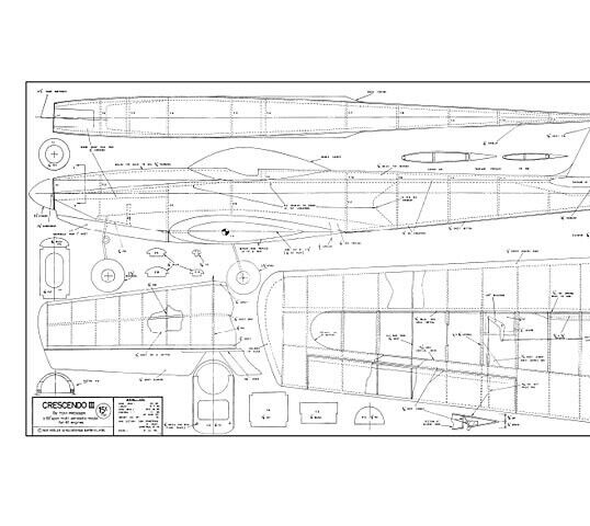 Crescendo III Pattern Plane 66" Wing RC Model Airplane Printed Plans ...