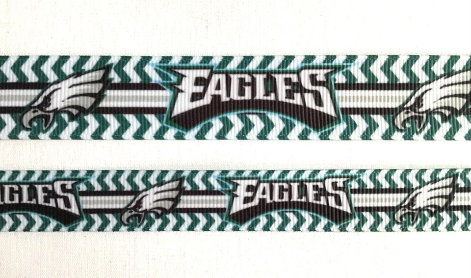 Philadelphia Eagles green black Grosgrain ribbon 5/8" 7/8" football | eBay