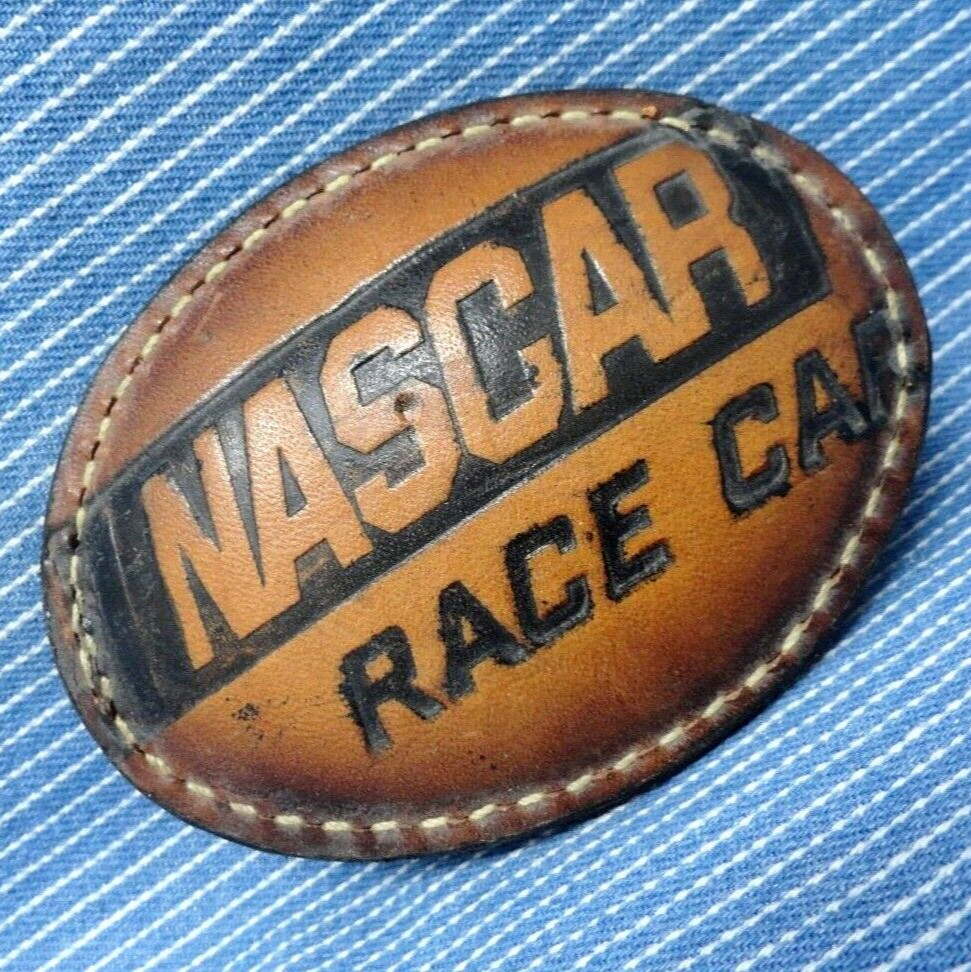 NASCAR Race Car Leather Belt Buckle Auto Racing Stock… - Gem