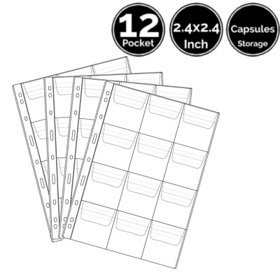 10 Pack 12 Pocket Sheets w/ 9 Holes Album Page For Coin Capsules | eBay