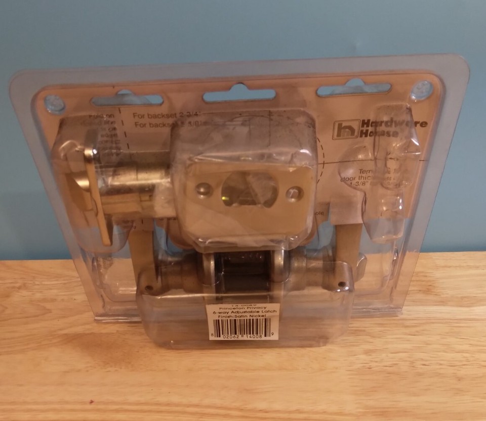 Princeton Privacy 6 Way Adjustable Latch Satin Nickel Door Handle ...