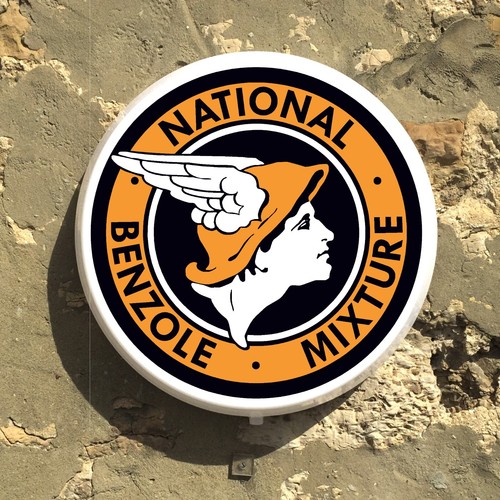 NATIONAL BENZOLE LED ILLUMINATED LIGHT BOX SIGN GARAGE GAS VINTAGE ...