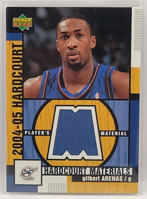04-05 Upper Deck Hardcourt Hardcourt Materials Gilbert Arenas Relic ...