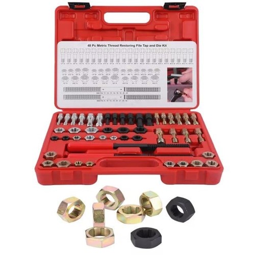 Thread Chaser Set 48Pcs Thread Repair Kit,UNC/UNF/Metric Thread ...
