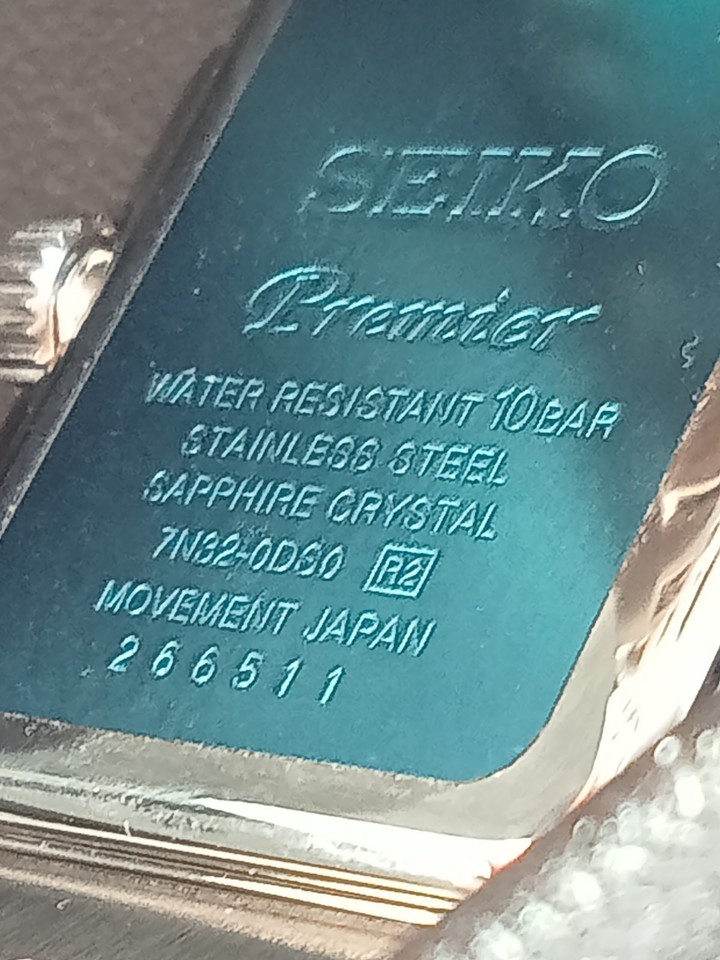 Seiko Premier 7N32-0D00 quartz mens tank watch | eBay