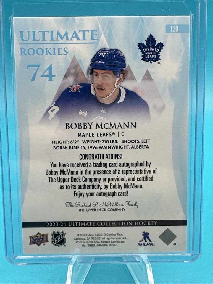 2023-24 Ultimate Collection Bobby McMann Rookies Auto /299 | eBay