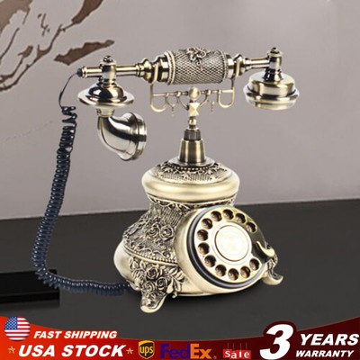 Vintage Handset Rotary Dial Phone Antique Old Fashioned Telephone ...