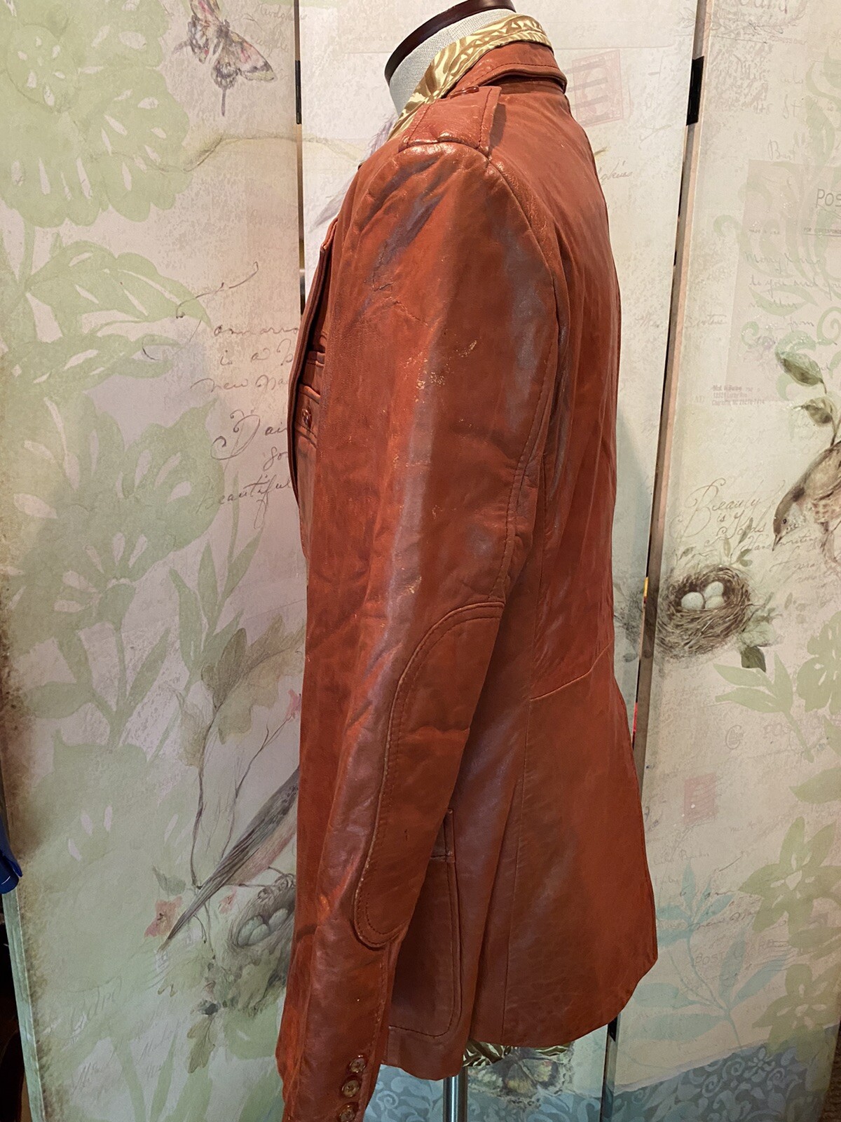 J Riggins Rust Leather Jacket Vintage Guc Stylized Street Disco 80’s ...