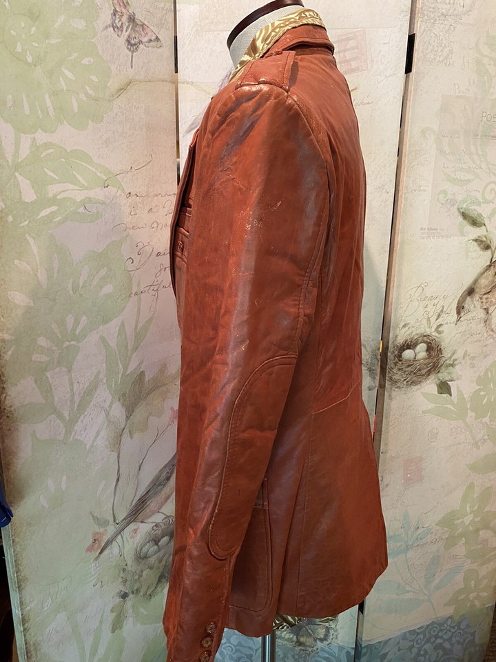J Riggins Rust Leather Jacket Vintage Guc Stylized Street Disco 80’s ...