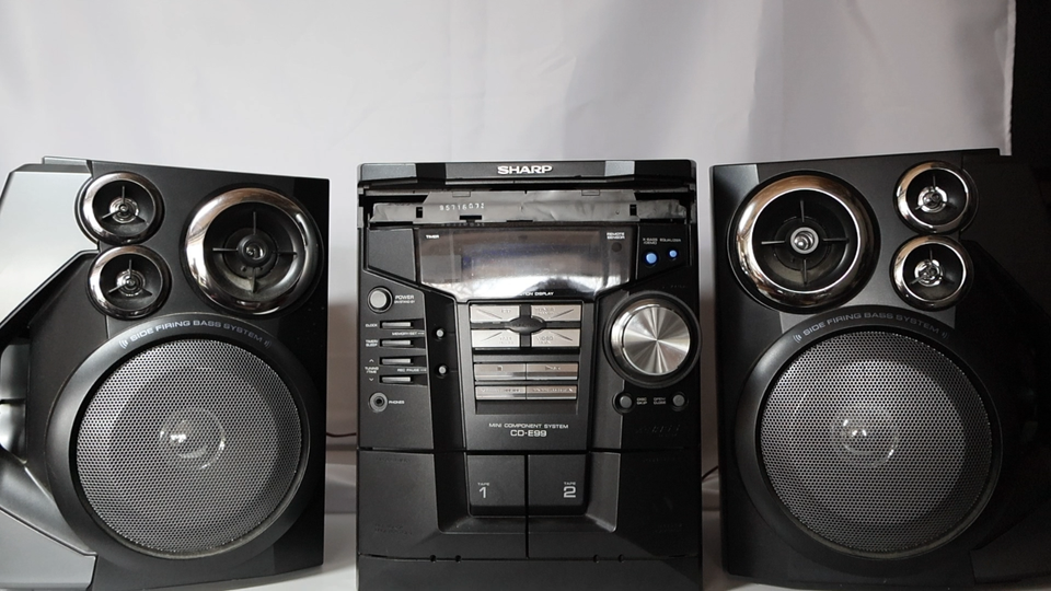 Sharp Component System CD-E99 CD Changer Radio Stereo Cassette w/ 2 ...