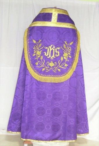 Violet Purple Cope Vestment Stole Benediction Lined Latin Mass Trad ...