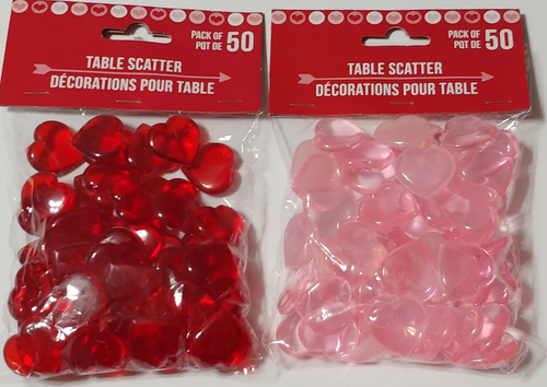 2 bags 50 pack (100) Hearts Table Scatter Red Pink Weddings Diy Crafts ...