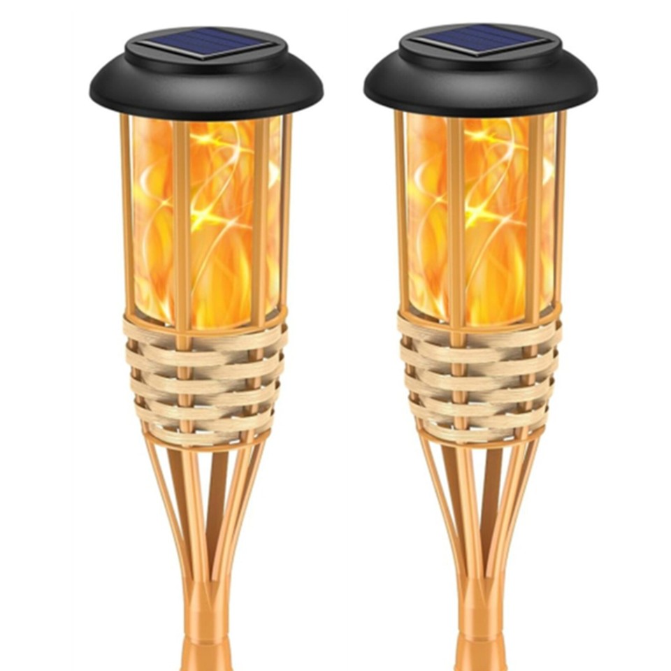 LED Waterproof Solar Tiki Torch Landscape Light Dancing Flickering ...
