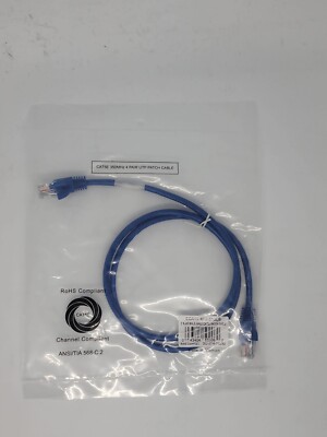 LOT OF 9 Ethernet Patch Cables UTB CAT5E 3' Blue 24AWG 4 Pair ECAT5-4PR ...