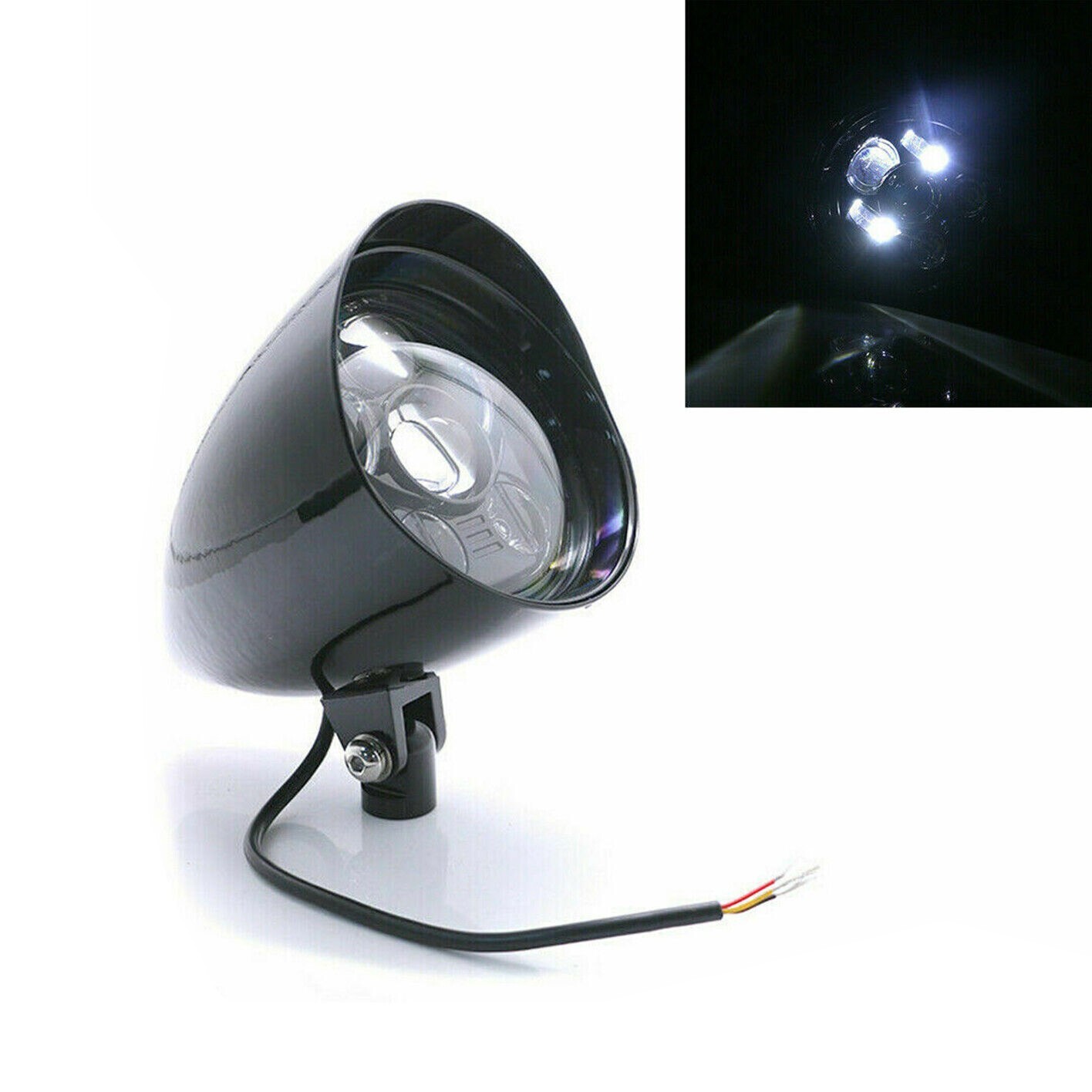 6" 12V LED Bullet Headlight Head Lamp Universal Fits For Harley 883 ...