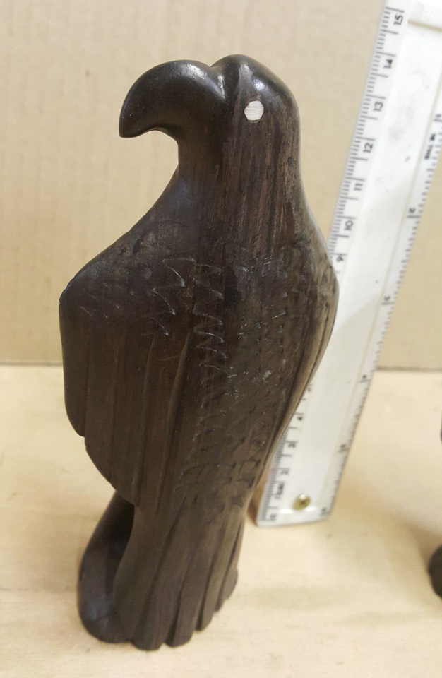 Bird Guards sentinel Ornaments Pair of carved hardwood carving | eBay UK