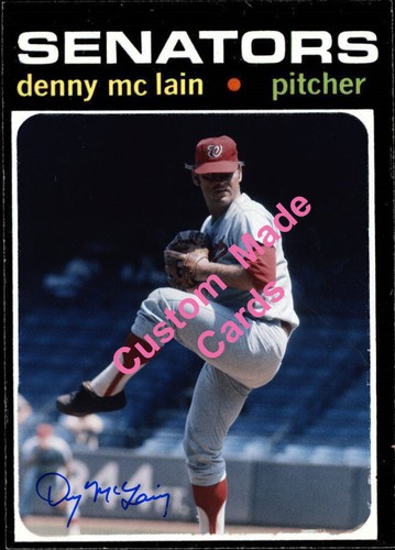 Custom made Topps-style 1971 Washington Senators Denny McLain Baseball ...