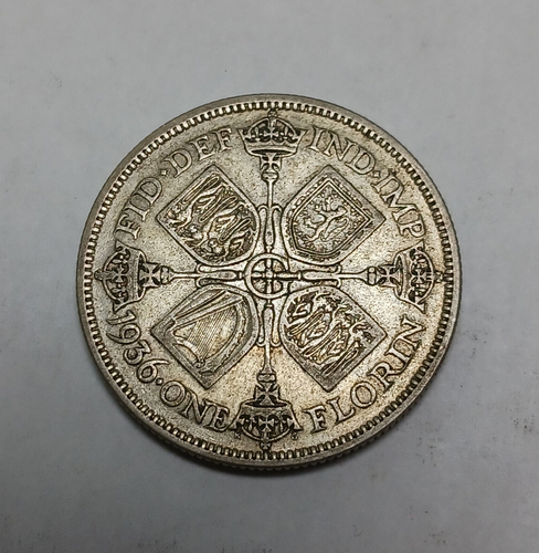 1936 Great Britain One Florin - Silver Coin - Two Shillings - George V ...