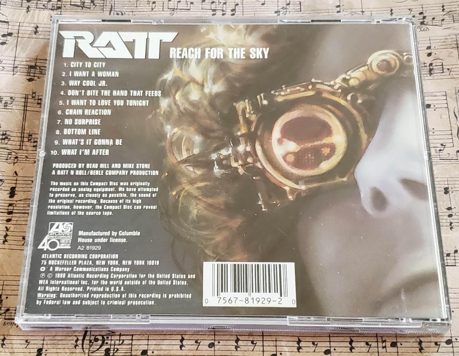 Ratt - Reach For The Sky CD 1988 Pre-Owned Very Good Condition A2-81929 ...