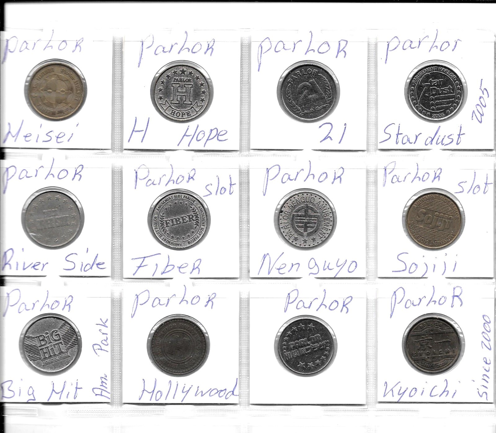 RARE COLLECTION OF 32 PARLOR World Tokens in Coin Holders. 1E.1 | eBay