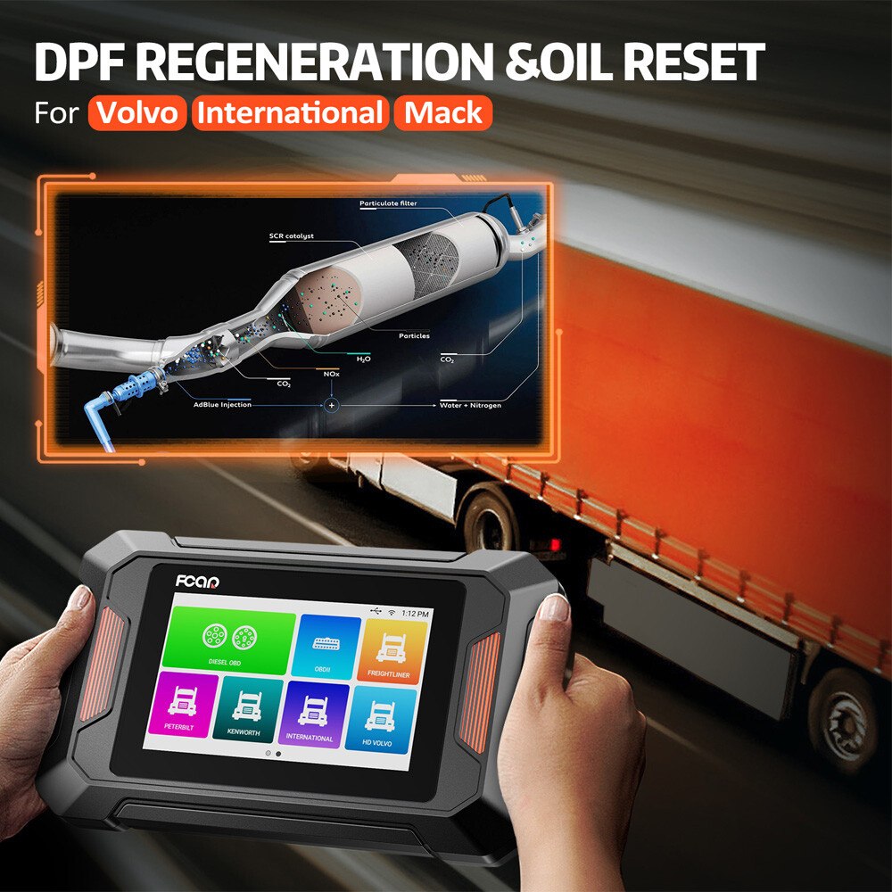 Heavy Duty Truck Diesel OBD2 Scanner DPF Regen Code Reader for ...