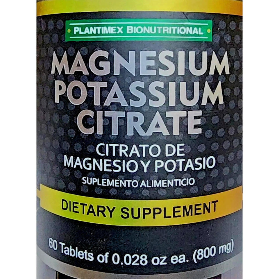 Citrato de Magnesio y Potasio 60 Tablets 800 mg Magnesium Potassium ...