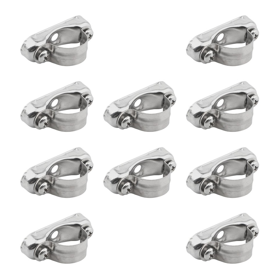 Pipe Support Bracket Clamp Set with 10 Stainless Steel Clamps for ...