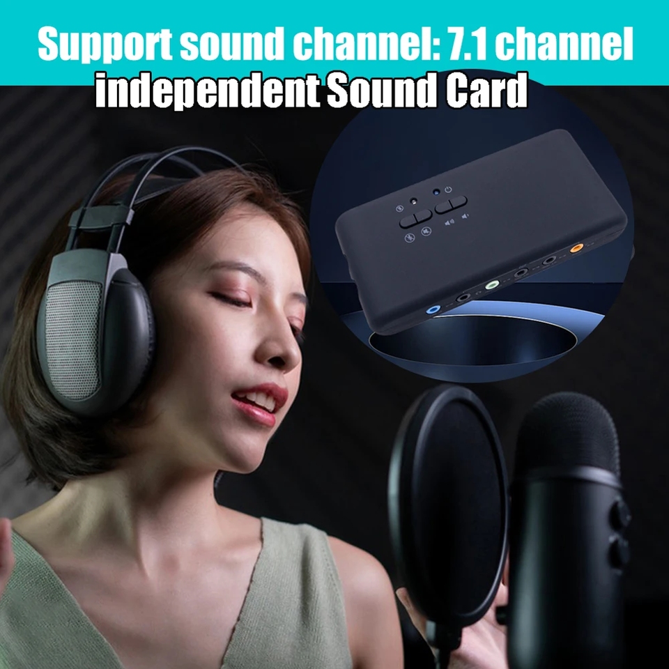 2.0 Sound Card 8 Channel DAC Output External Stereo Sound Card ...