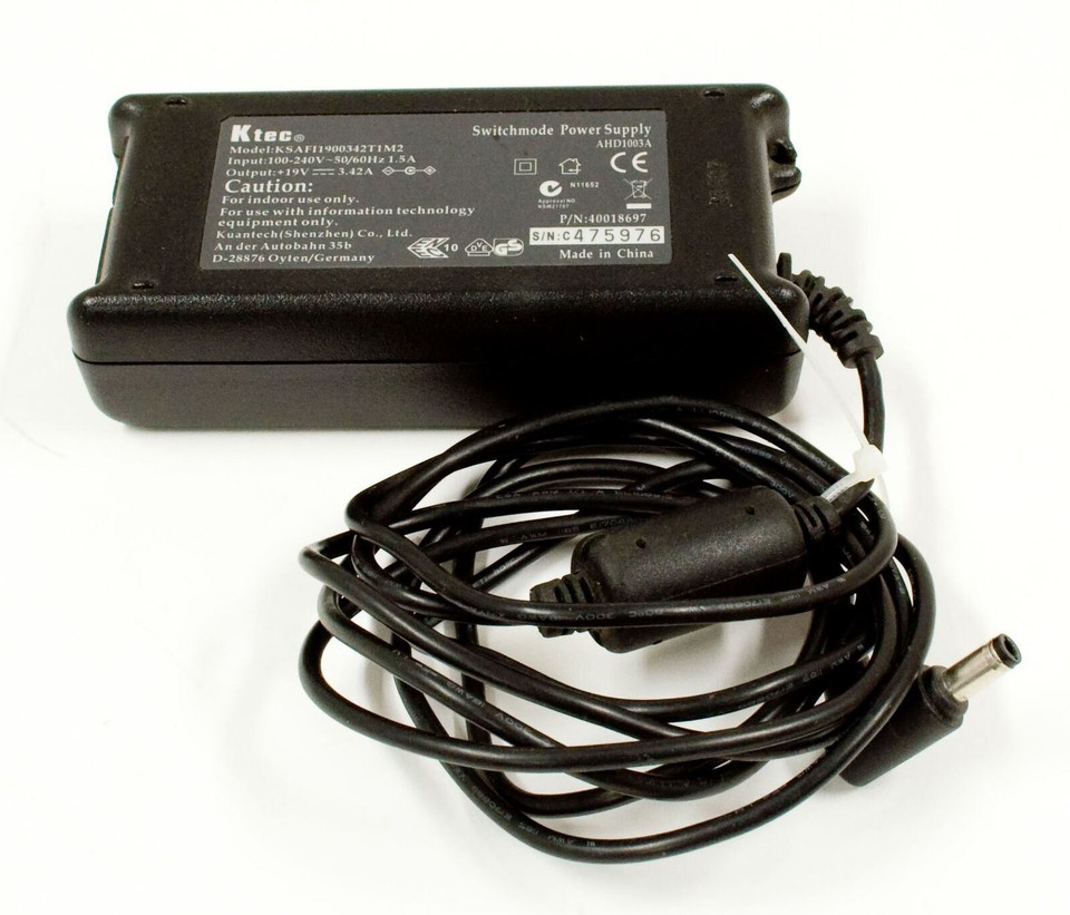 Ktec KSAFI1900342T1M2 AC DC Power Adaptor Adapter 19V 3.42A AF623 | eBay