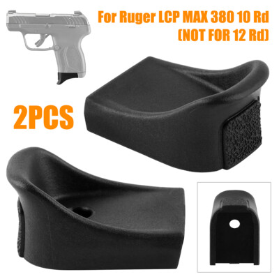 FOR RUGER LCP MAX .380 GRIP EXTENSION 3/4" 10-rd Mag ONLY PG-MX380 2PCS ...