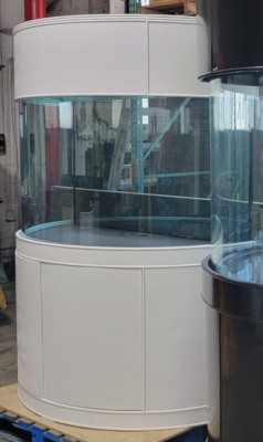 Display 200 Gallon 1/2 Half Cylinder Glass Reef Ready Aquarium Ensemble ...