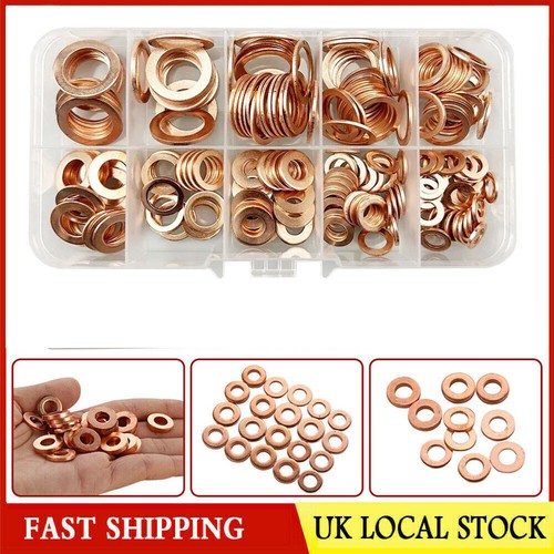200Pcs Copper Washers Diesel Injector Washers Seal Assortment Set New ...