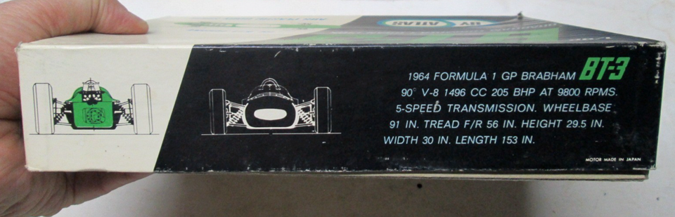Vintage 1/32 Atlas BT-3 Brabham Formula 1 Gran Prix Slot Car Kit ...