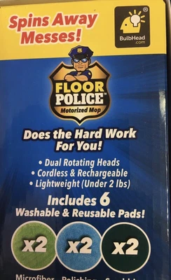 Floor Police Motorized Spin Mop by BulbHead, | Grelly USA