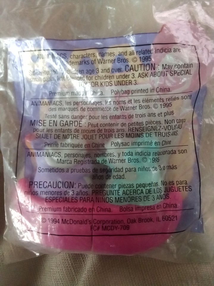 Vintage 1994 Warner Bros Animaniacs #8 Hip Hippos McDonald's Toy ...