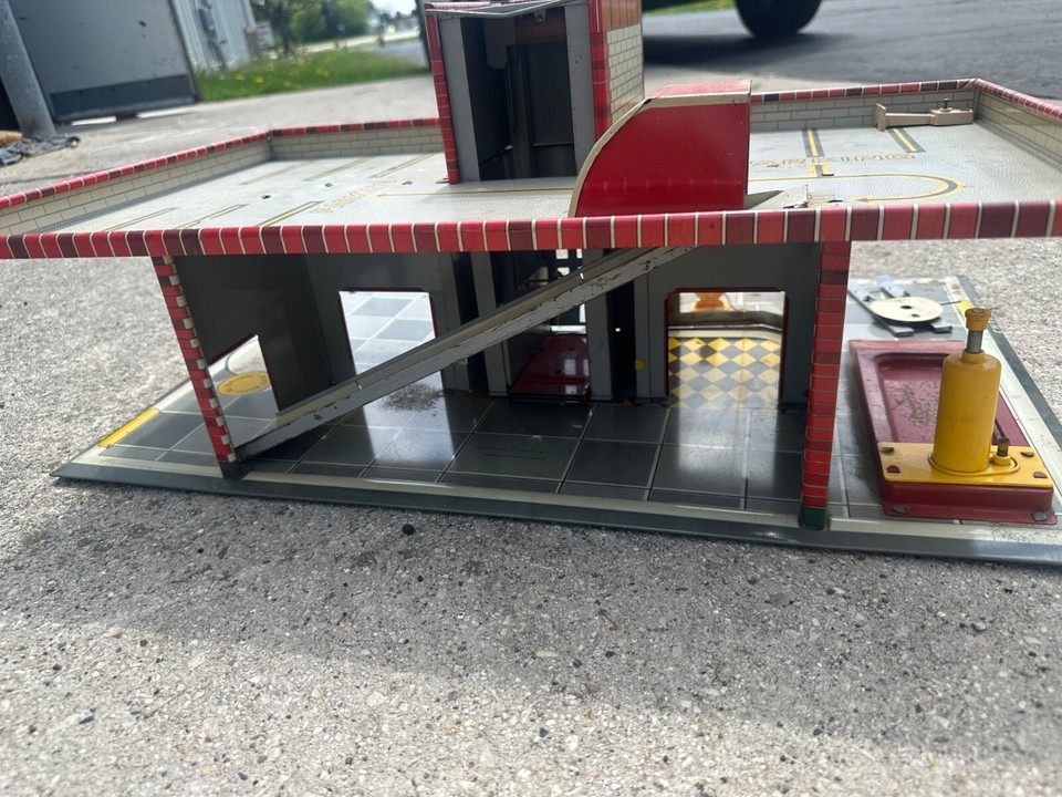 Vintage 1950s Auto Sales Repair Garage Toy Playset T. Cohn Tin Litho | eBay