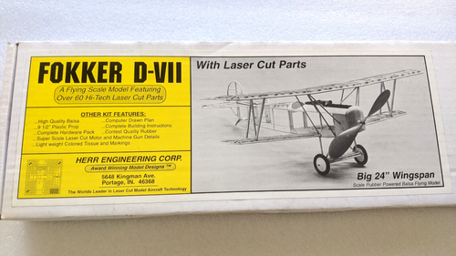Herr Engineering Corp FOKKER D-VII - Model Plane Kit 24" WS - New / Sealed | eBay