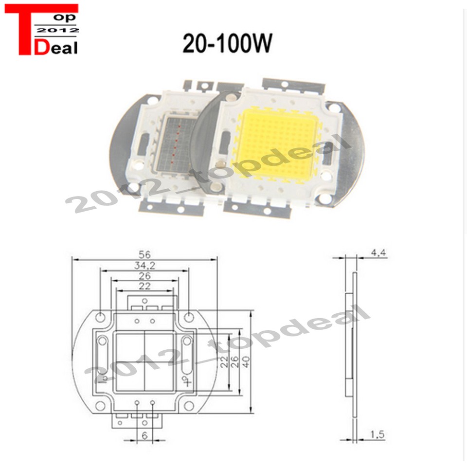 1W-500W High Power LED Chip 660nm Deep Red LED Grow Light 440nm 380nm ...